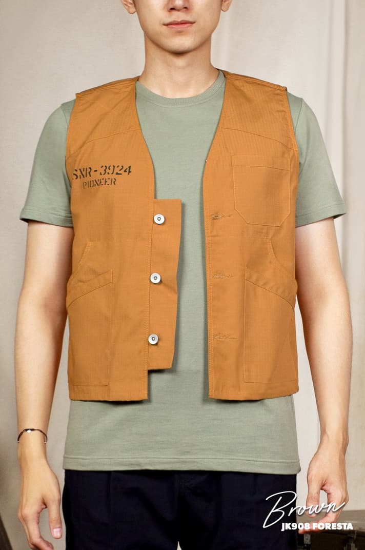 JK908 Foresta Vest (Brown) – SimpleAndRaw.com